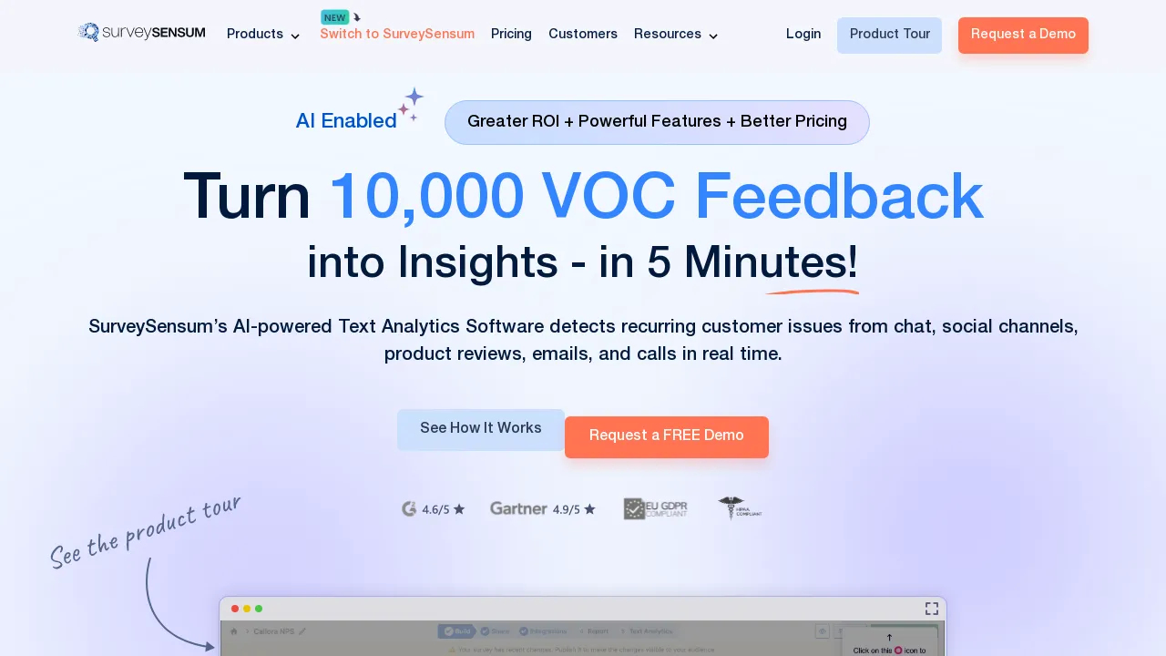 SurveySensum– AI Text Analytics Software - BestofAI